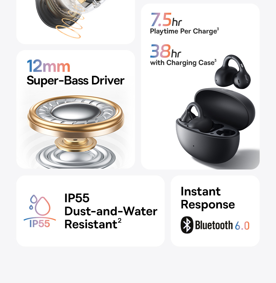 Jual Baseus Bass BC1 Open Ear Fit Wireless Stereo 12MM Super Bass 4 Mic ...