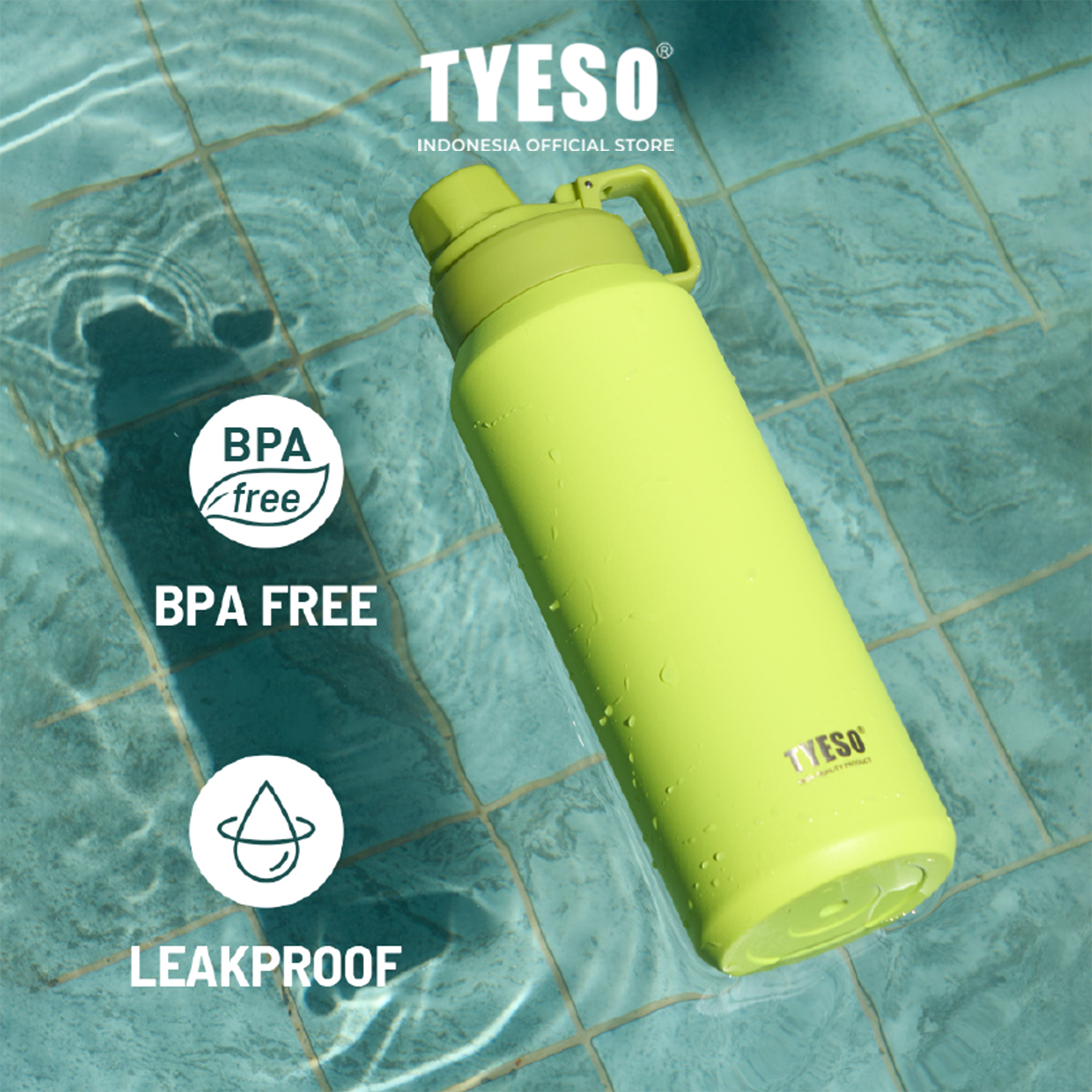 Jual [ NEW PRODUCT ] Tyeso Tumbler Sport Portable 1500 ML TS-01012 Doff Vacuum Insulated With ...