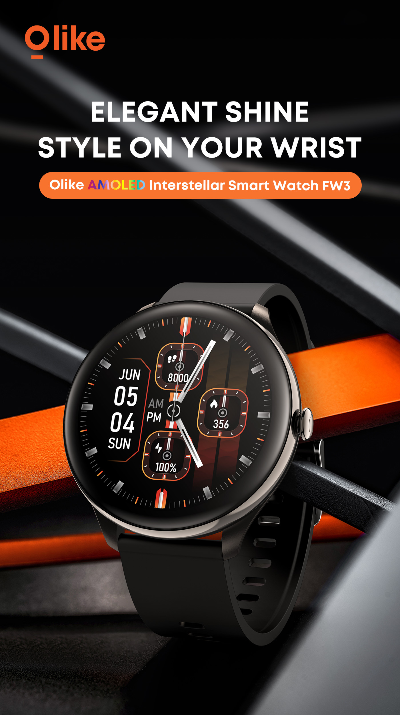 Jual Olike Smart Watch FW3 AMOLED 1.43" 20 Day Battery Bluetooth ...