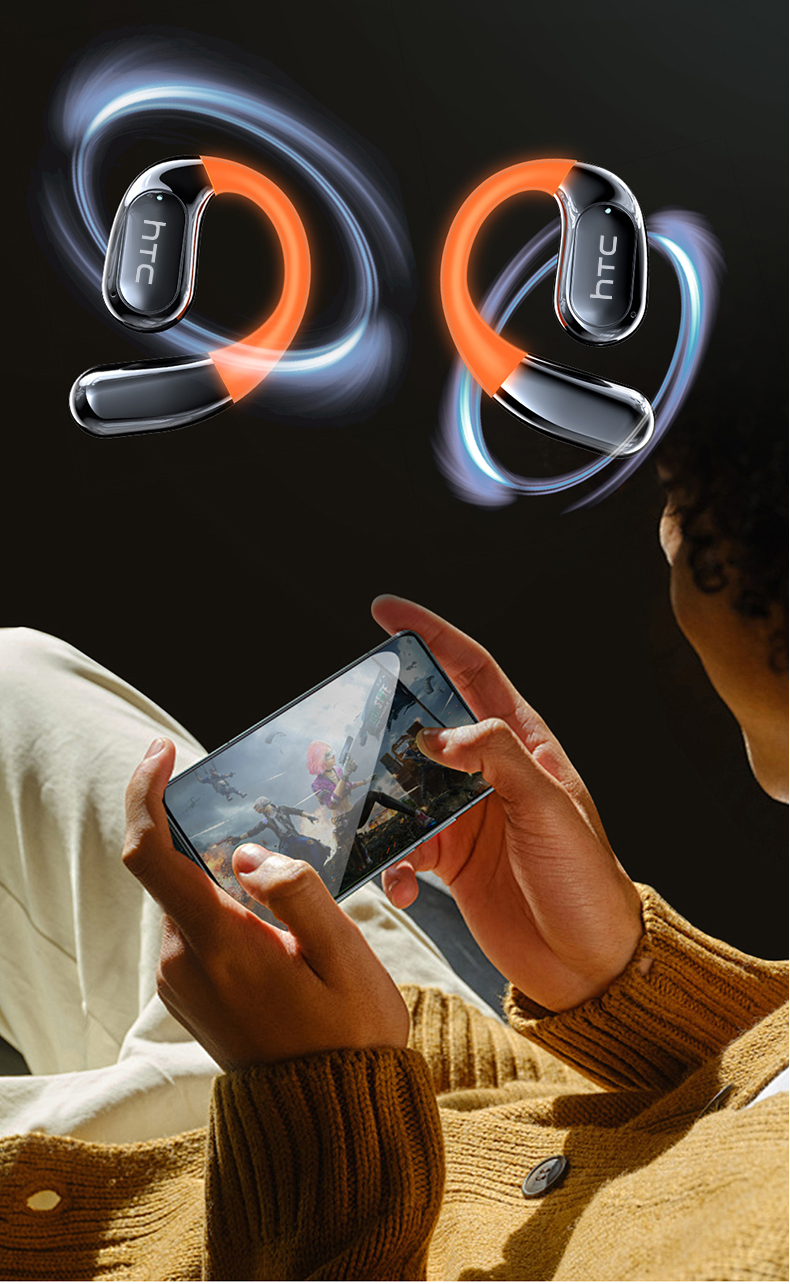 Jual HTC NE27 True wireless Bluetooth earphones V6.0 Headset terjemahan AI OWS TWS Open Ear ...