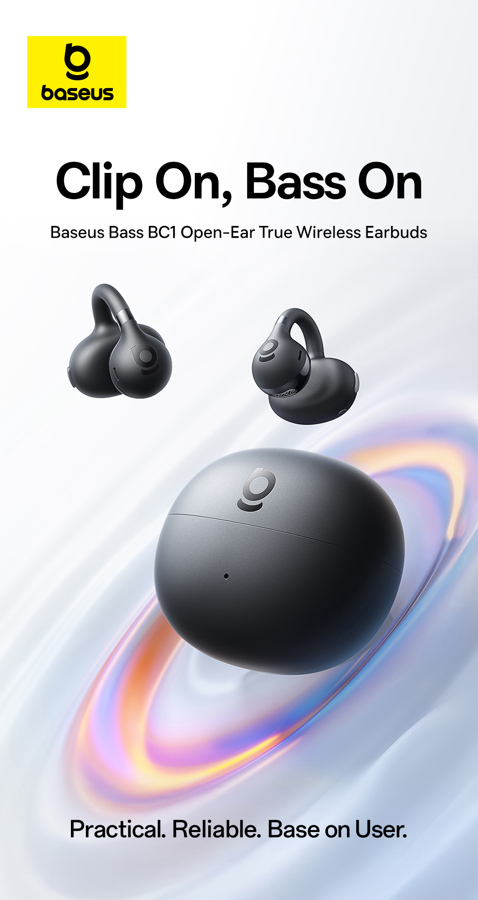 Jual Baseus Bass BC1 Open Ear Fit Wireless Stereo 12MM Super Bass 4 Mic ...