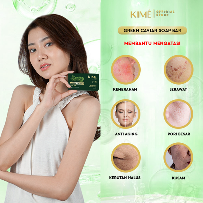Jual KIME Green Caviar Soap Bar – Sabun Batang Natural Pencerah & Anti ...