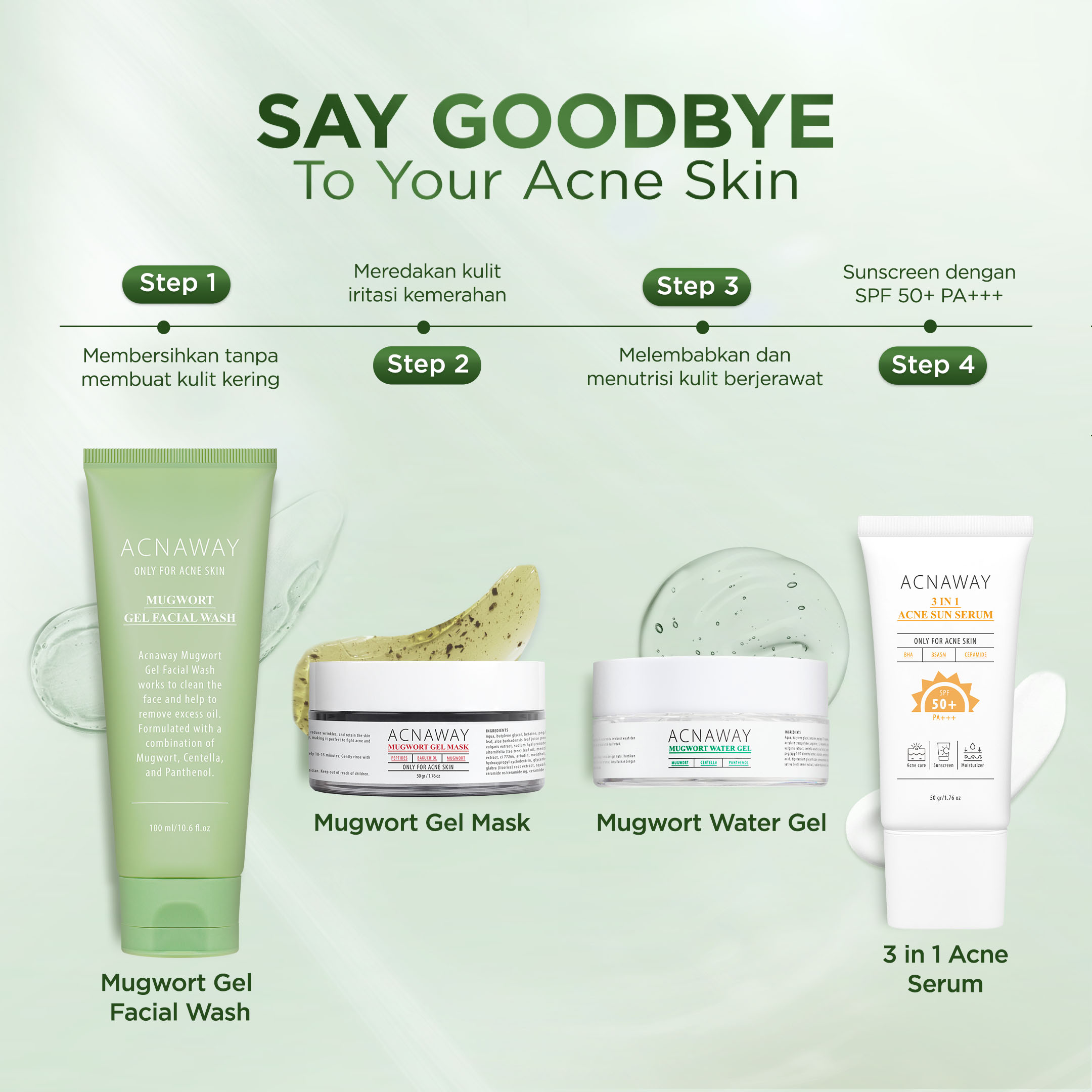 Jual ACNAWAY Mugwort Water Gel Moisturizer - Moisture Gel Pelembab ...