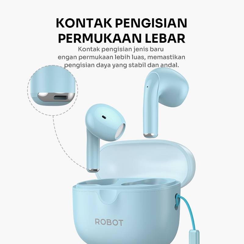 Jual ROBOT TWS Wireless Earphone Bluetooth 6.0 Earphone Wireless Casing ...
