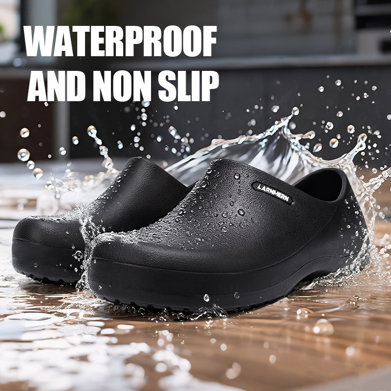 Jual LARNMERN Sepatu Kitchen Chef Shoes Safety Shoes Anti Slip Ringan ...