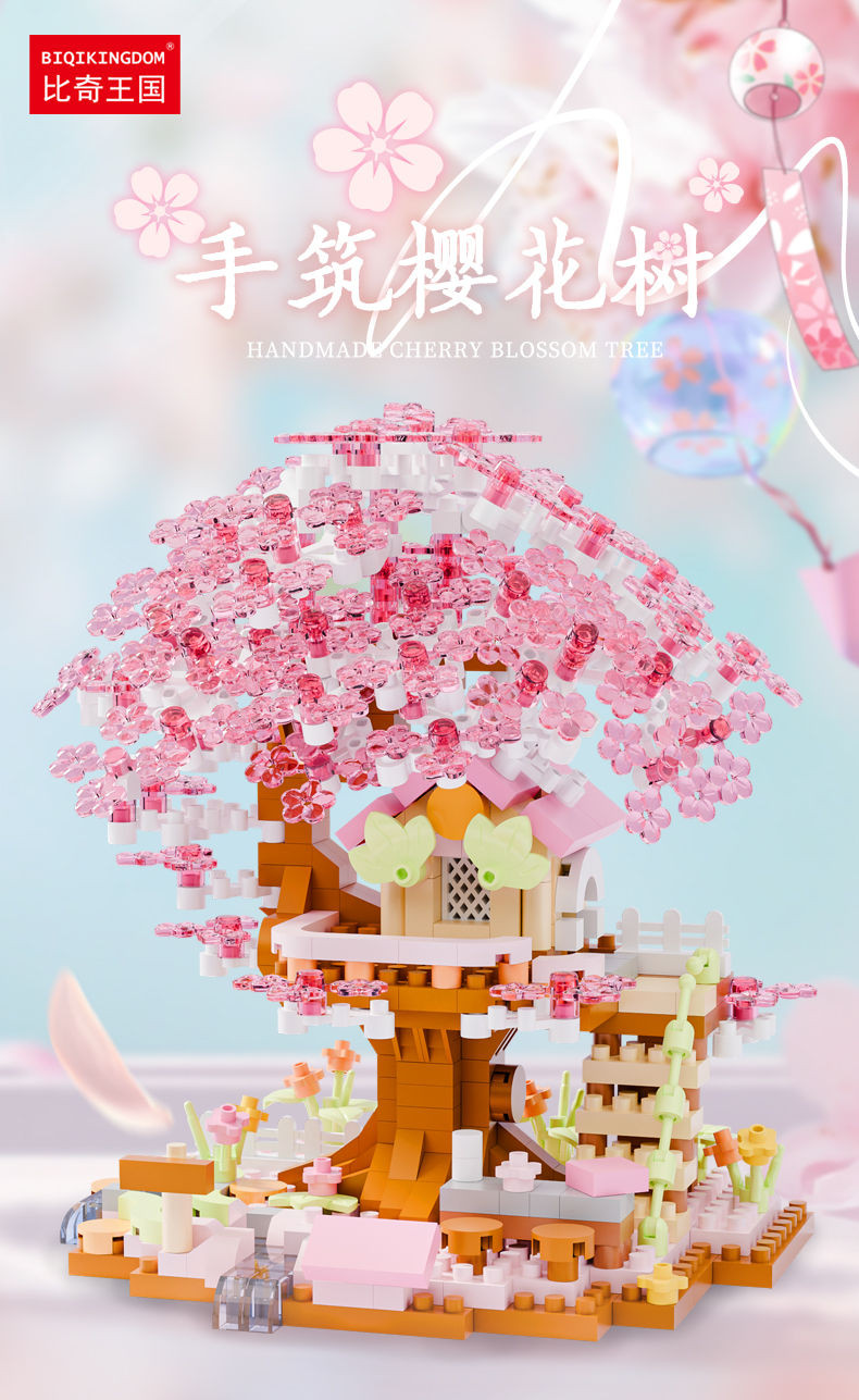 Jual ZHEGAO Bricks Bunga Nano Block Flower Mainan Bunga Pohon Sakura ...