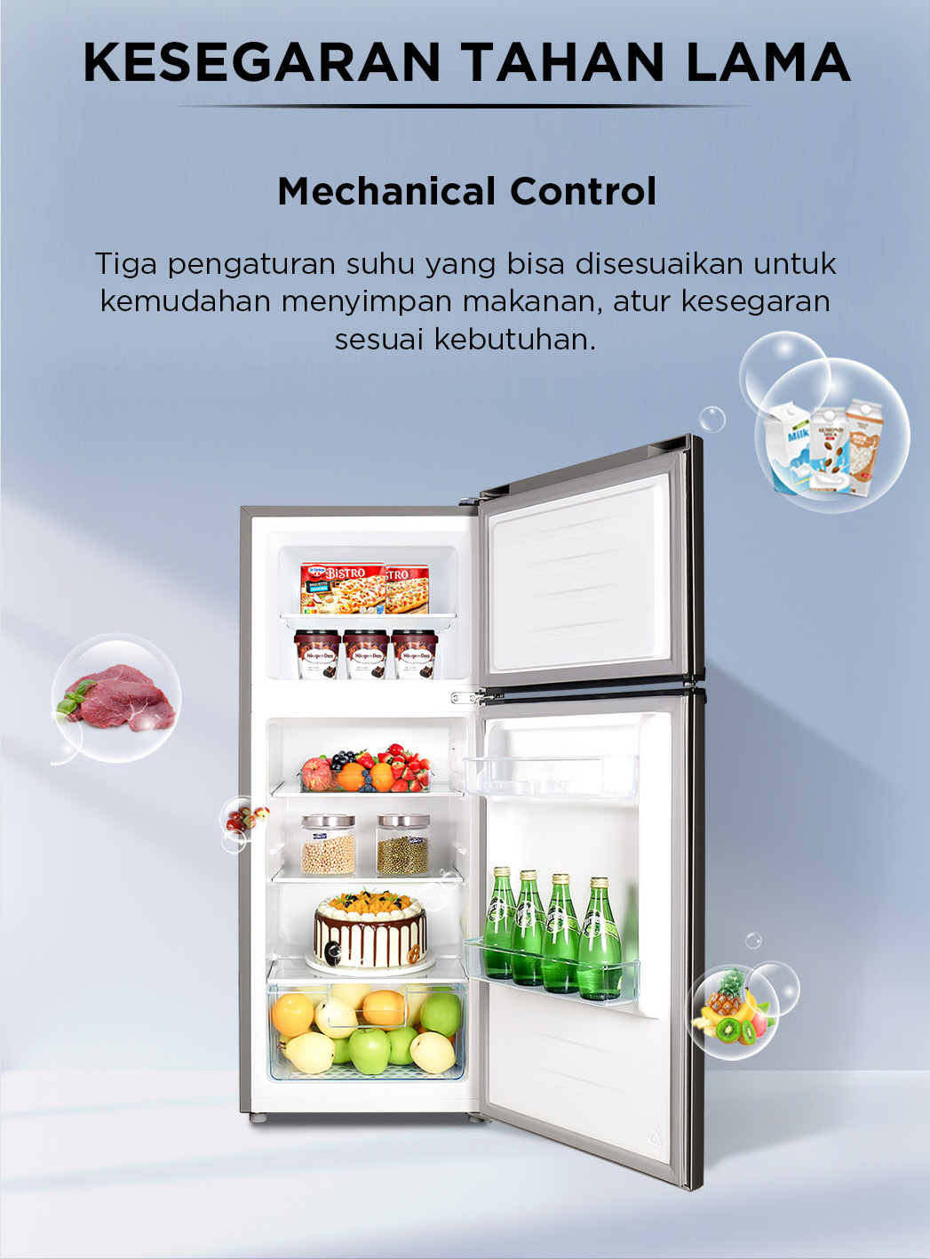 Jual TCL Kulkas 2 Pintu (F130-A50) - Kapasitas 118L - Rak Freezer ...