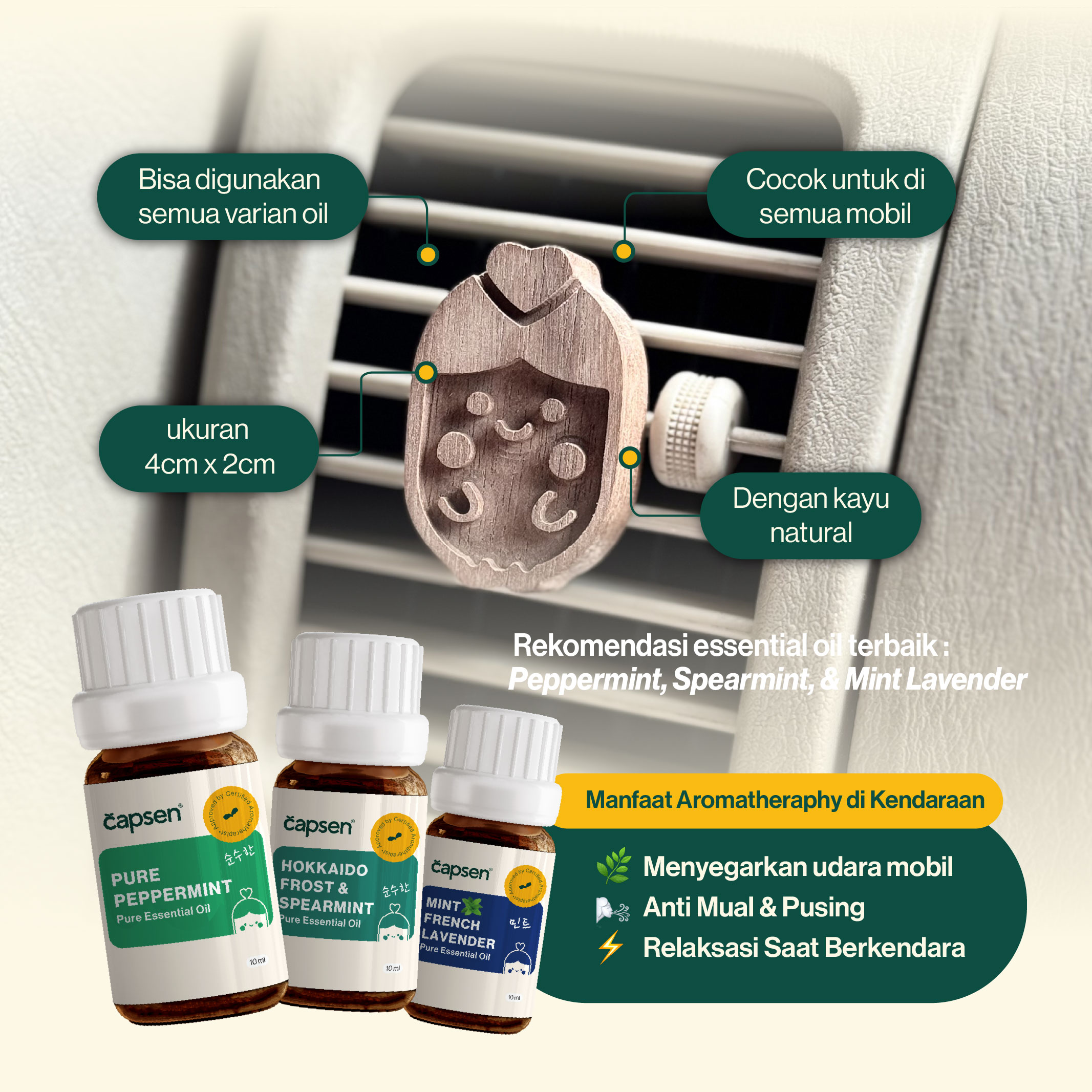 Jual CAPSEN CAPSEN Car Diffuser Sakura Walnut Mobil Aromatherapy ...