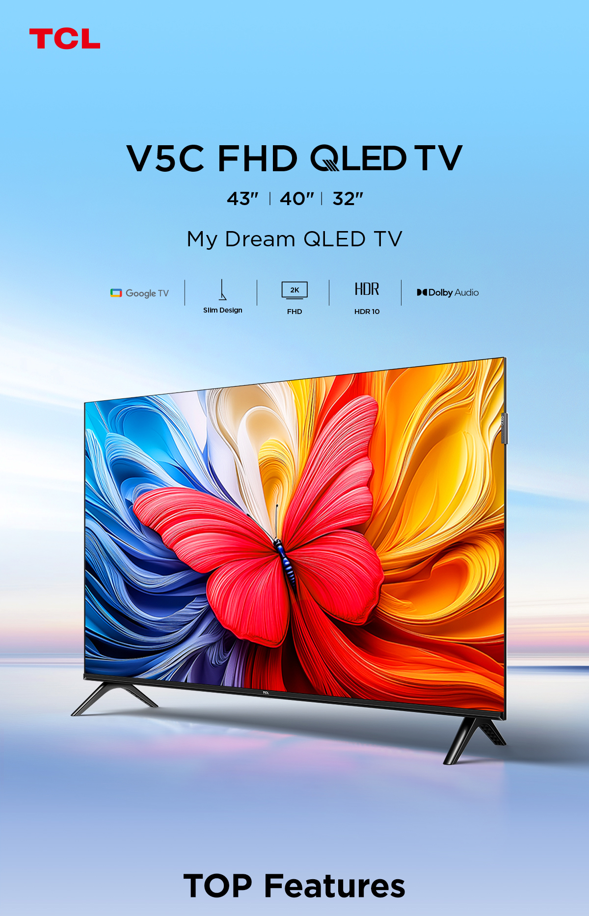 Jual [Flash Sale] TCL Ultimate QLED FHD TV 40 inch V5C - HDR 10 - Dolby ...