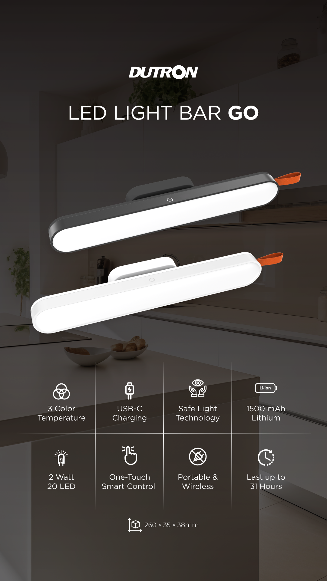 Jual DUTRON LED Light Bar GO Magnetic Portable | Shopee Indonesia