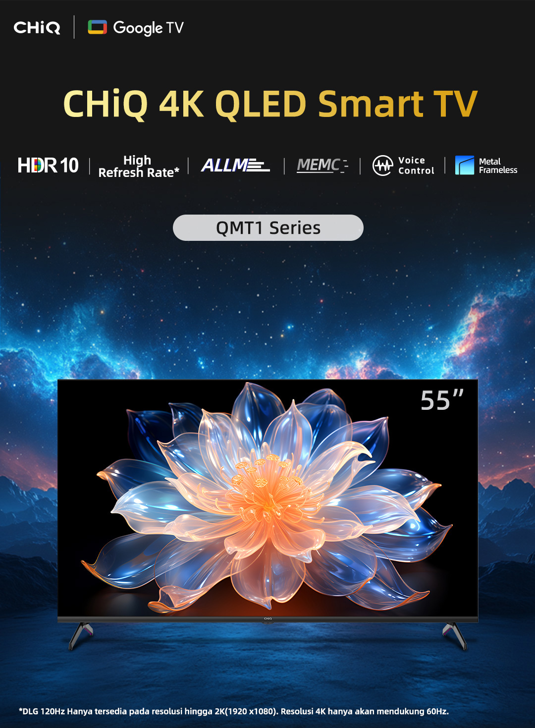 Jual [New Launch] CHiQ by Changhong QLED TV 4K 55 inch Google Smart QLED PRO Digital TV Dolby ...