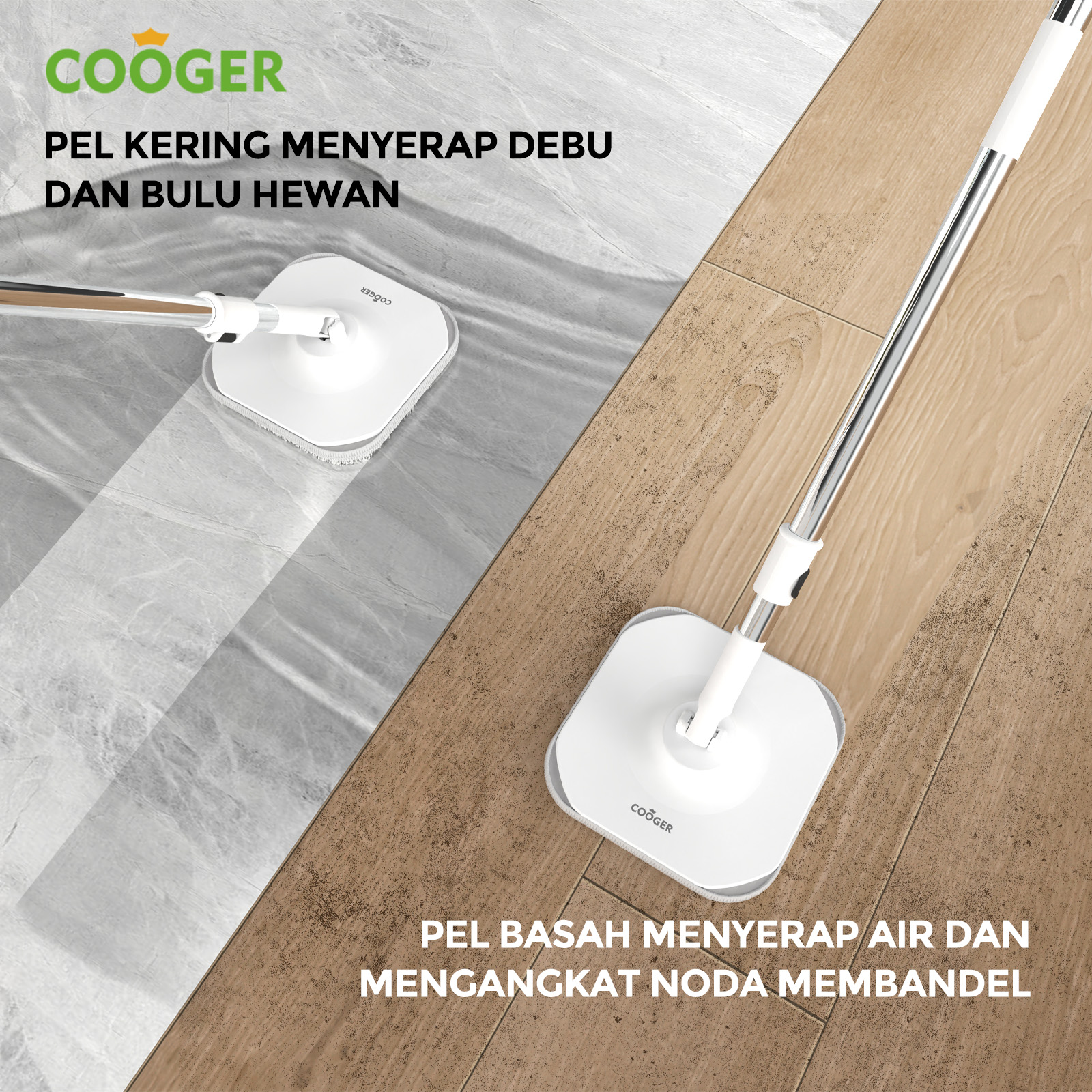 Jual COOGER Panda Alat Pel Lantai Putar 2 Liter 2in1 Terpisah Air Kotor ...