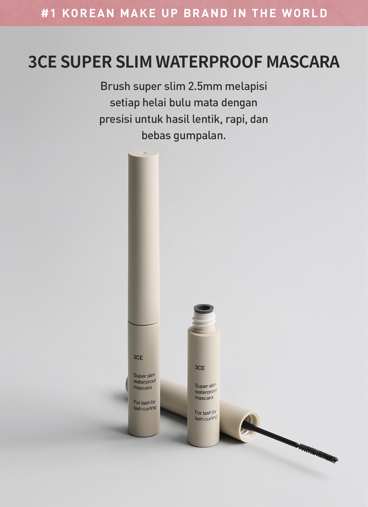 Jual 3CE OFFICIAL Super Slim Mascara - Waterproof Maskara Eye Super ...