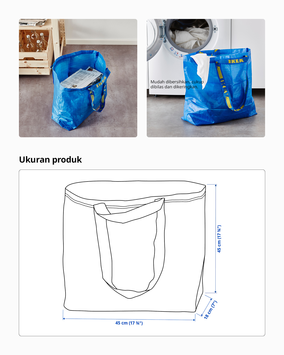 Jual IKEA FRAKTA Kantong Belanja Medium 45x18x45 cm /36l | Shopee Indonesia