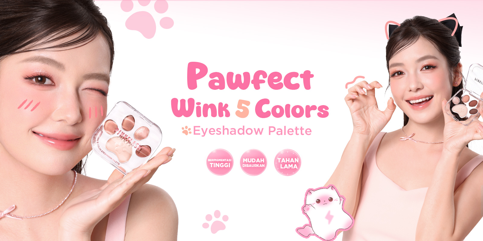 Jual Pinkflash Pawfect Wink 5-colors Eyeshadow Palette High Pigmented ...