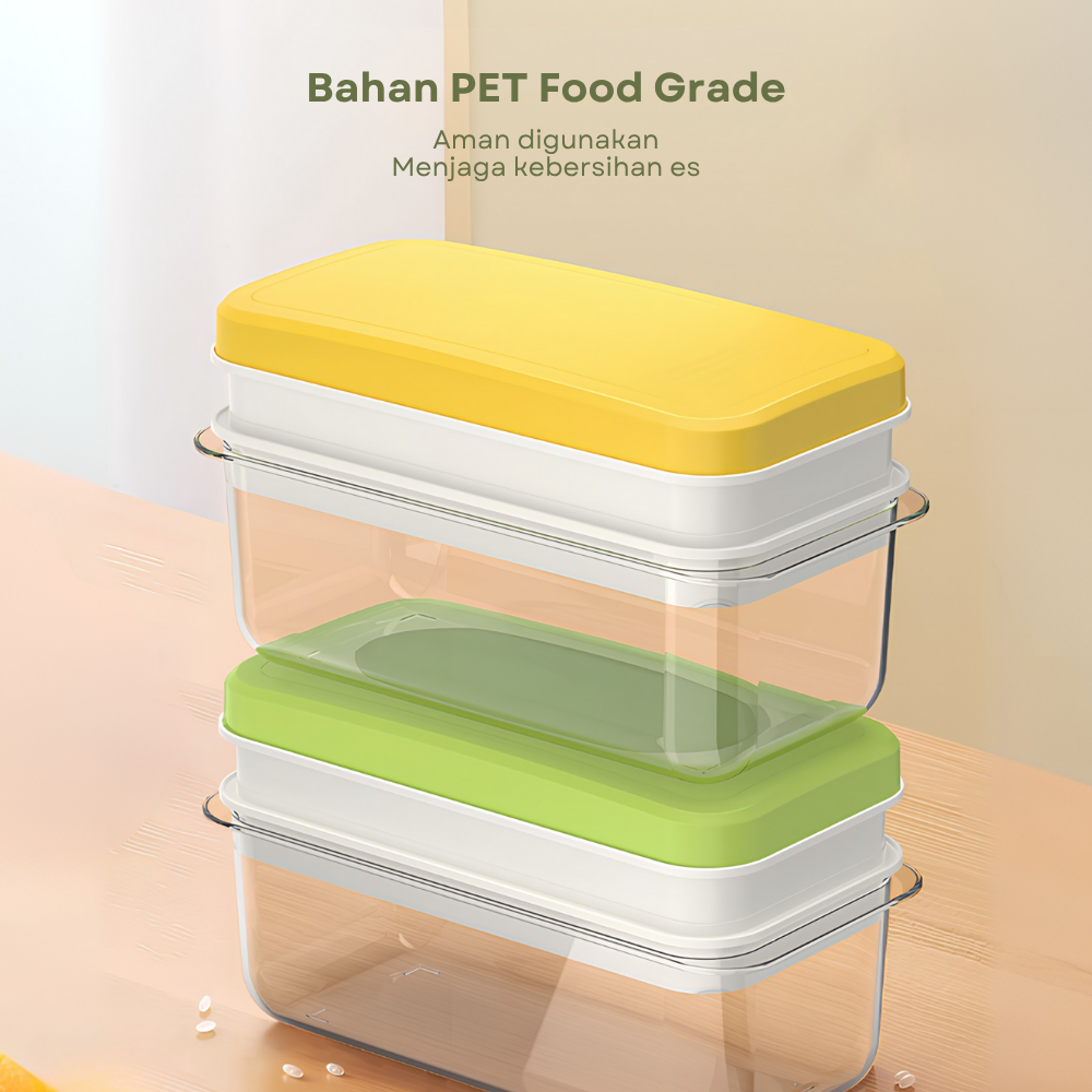 Jual Funkoo Cetakan Es Batu Press Mode 64 Grid Cetakan Es Batu + Wadah ...