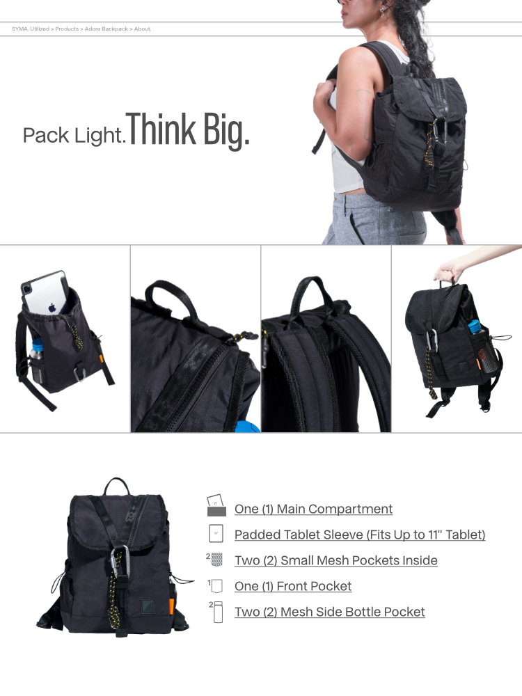Jual SYMA. Adore Backpack Black | Shopee Indonesia