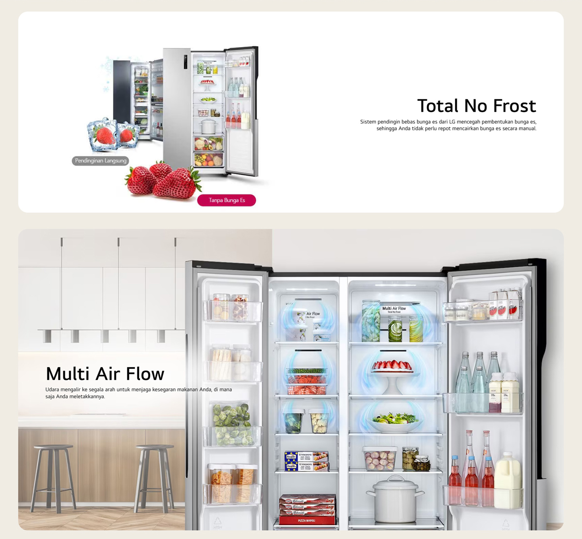 Jual LG Kulkas Side By Side 566L / 509L - Total No Frost - Multi Air Flow - Smart Inverter ...