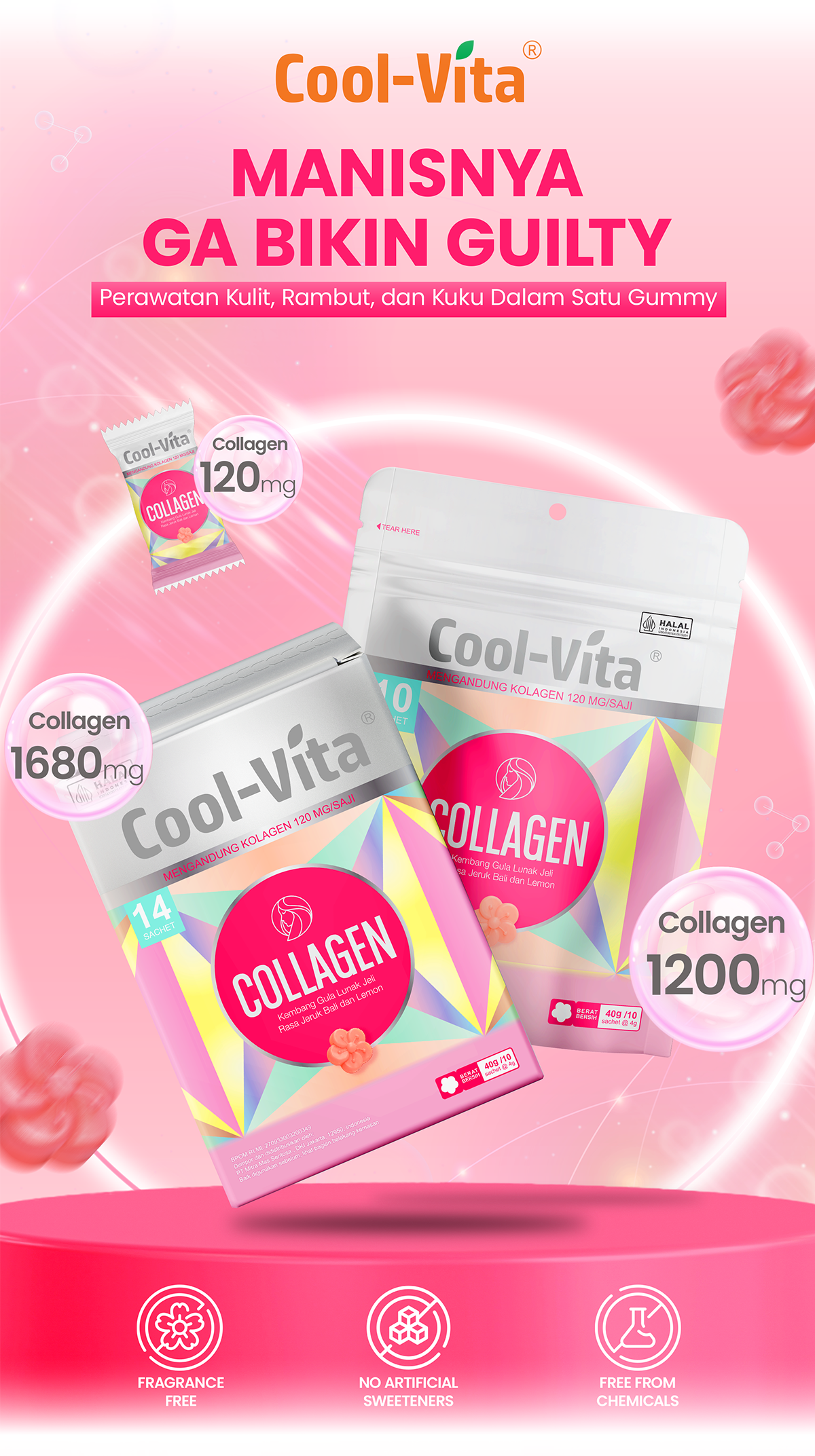 Jual Coolvita 1 Box Collagen Gummy - Suplemen Kolagen 120mg Manis dan ...