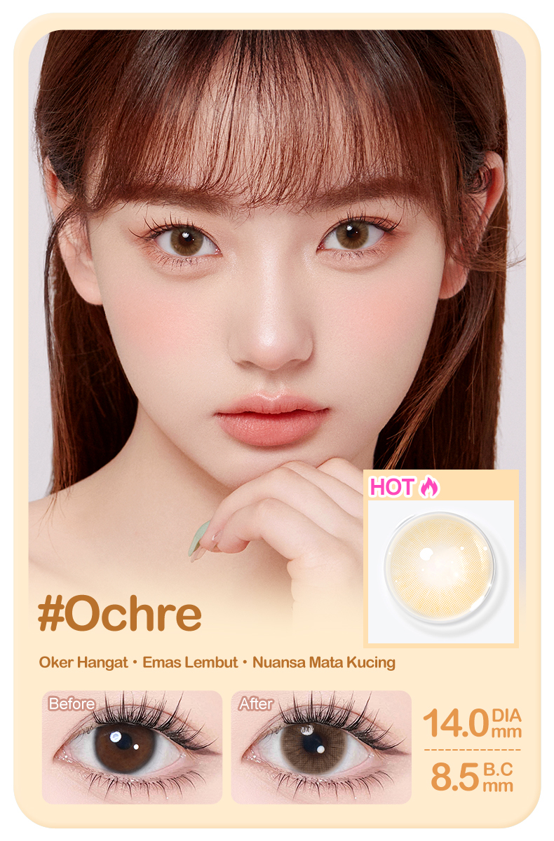 Jual [0.00 s/d -8.00] Magister softlens Minus 14.00MM Queen Ochre ...