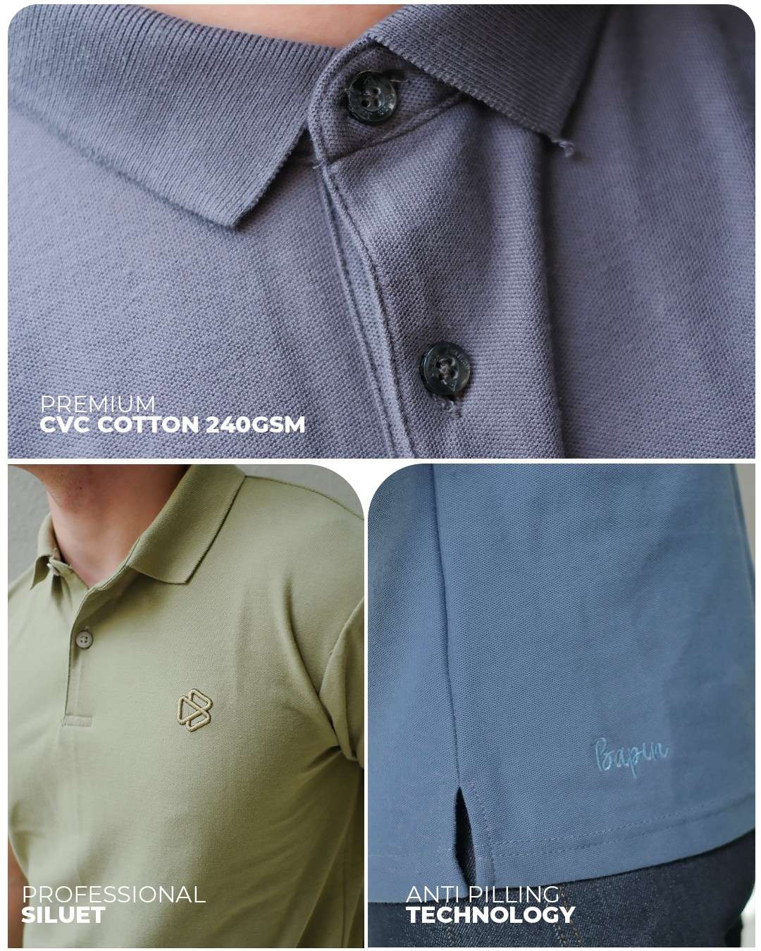 Jual BAPIN Polo Shirt Zenith - Baju Kerah Pria Lengan Pendek | Shopee ...