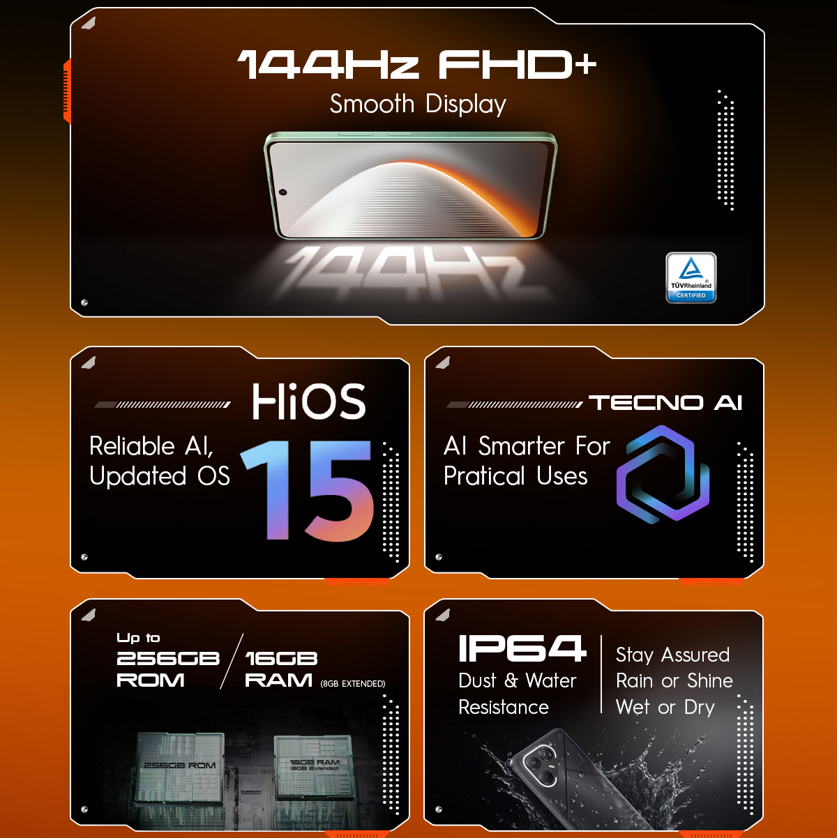 Jual TECNO POVA 7 5G 8+8GB*/256GB, 6000 mAh, Mediatek D7300 Ultimate ...