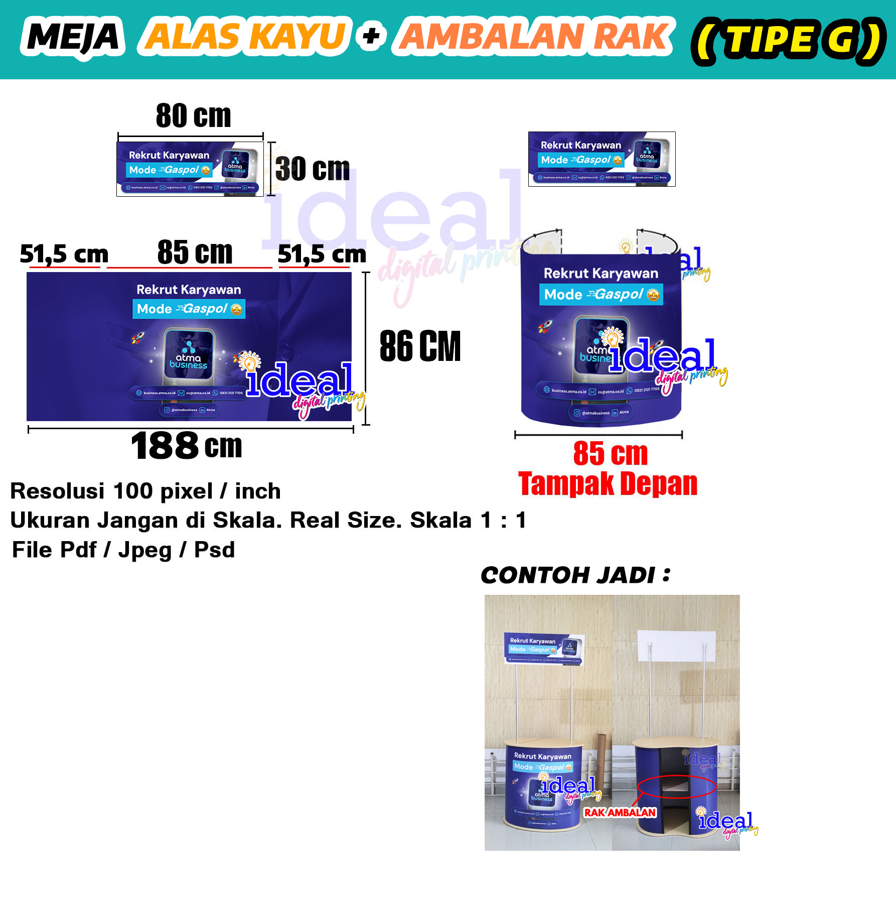 Jual Polycounter header RAK Ambalan Tipe G alas kayu / Poly counter ...