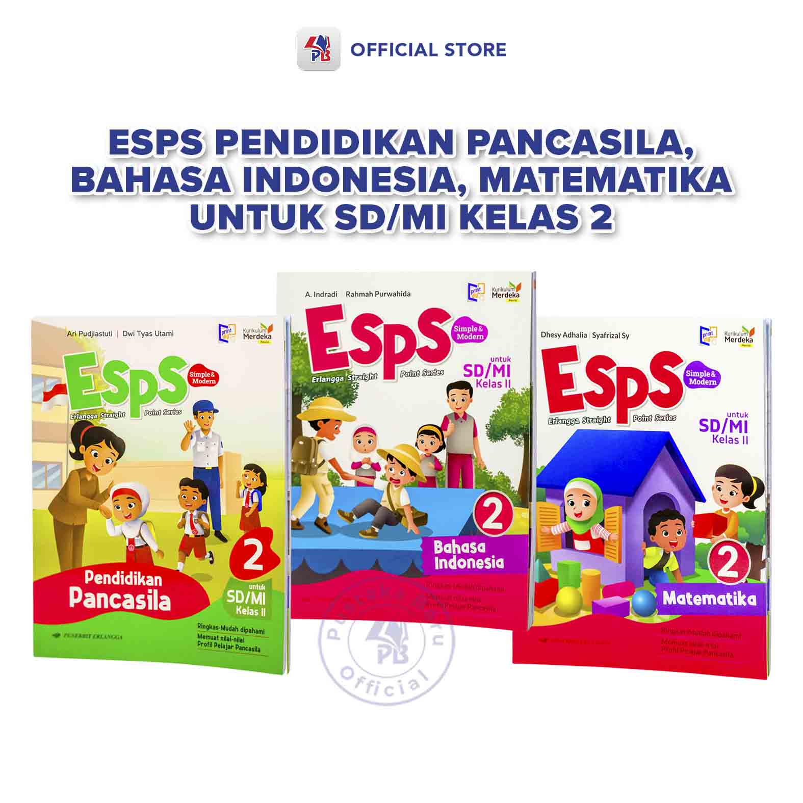 Jual Buku ESPS SD/MI Kelas 2 Matematika Bahasa Indonesia Pendidikan Pancasila Kurikulum merdeka ...