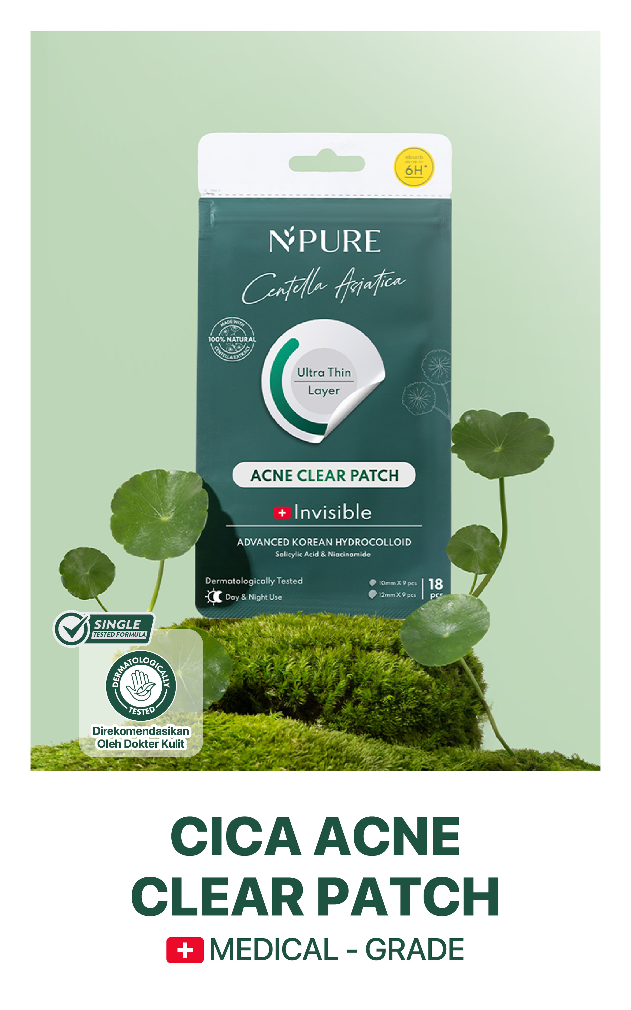 Jual NPURE Acne Clear Patch isi 18Pcs / Ultra thin layer / Patch ...