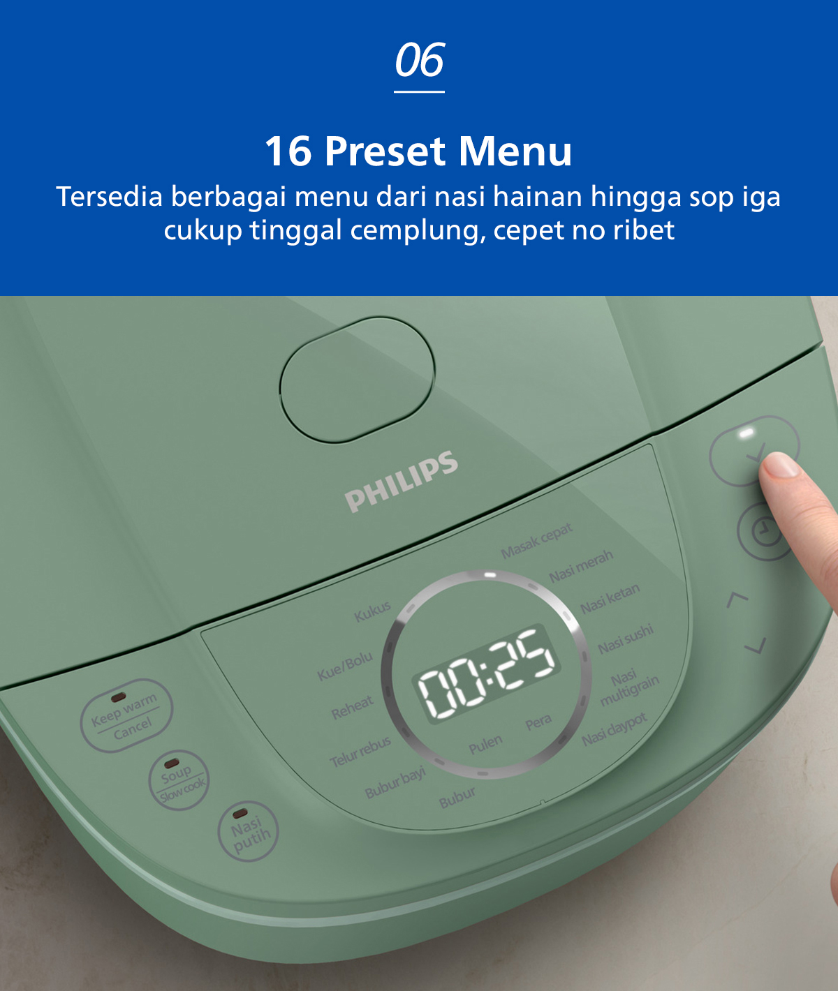 Jual Philips Digital Rice Cooker Magicom 1.8 L - 3000 Digital Series ...
