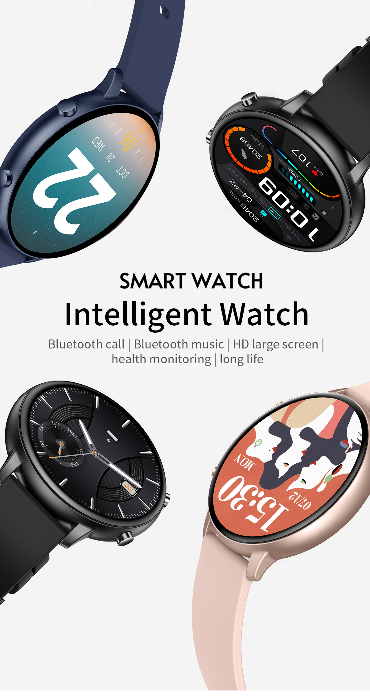 Jual 【Upgrade】Aolon GTR Jam Smartwatch Waterproof 1.39 Inch HD Touch ...