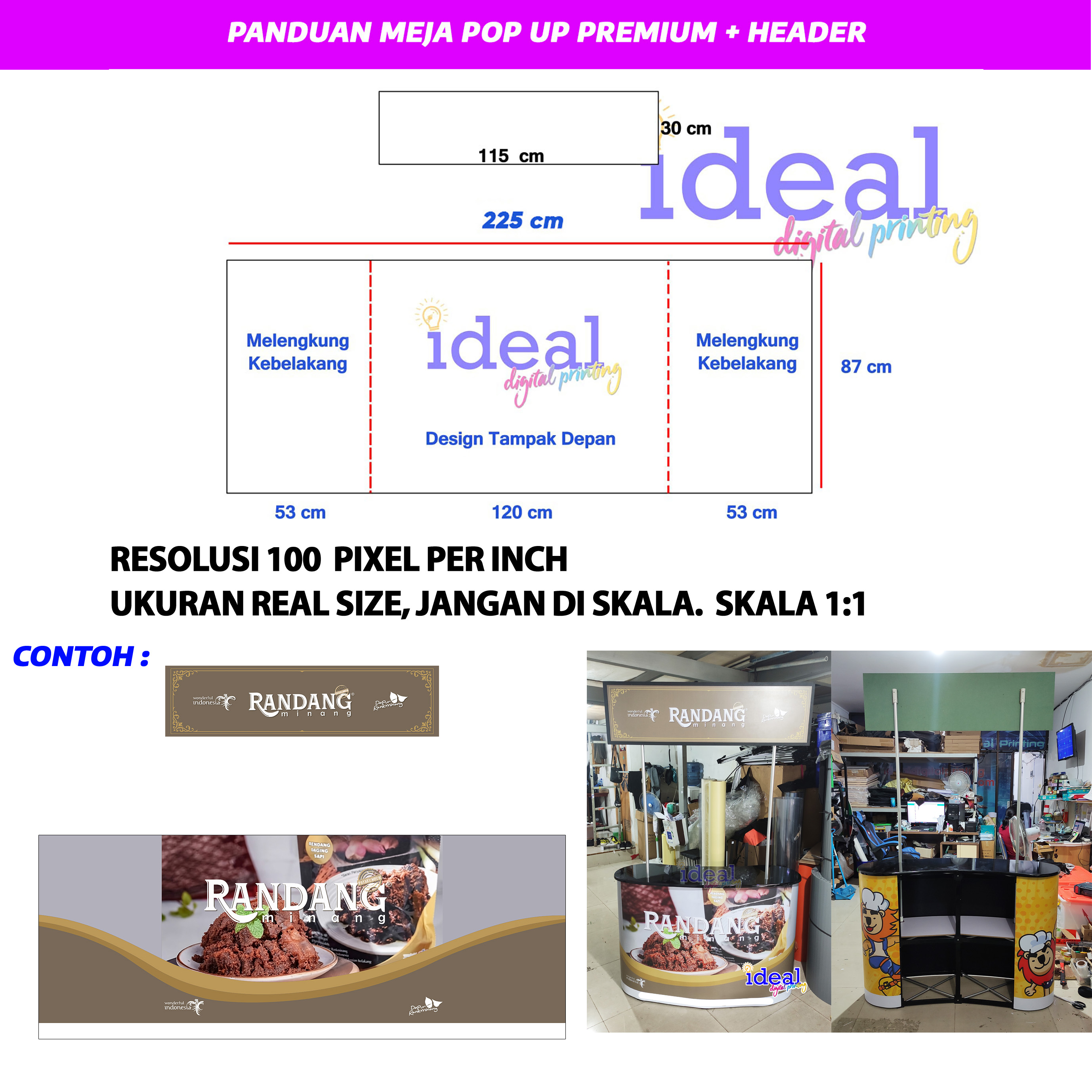 Jual Pop up counter meja pameran with header plang nama | Shopee Indonesia