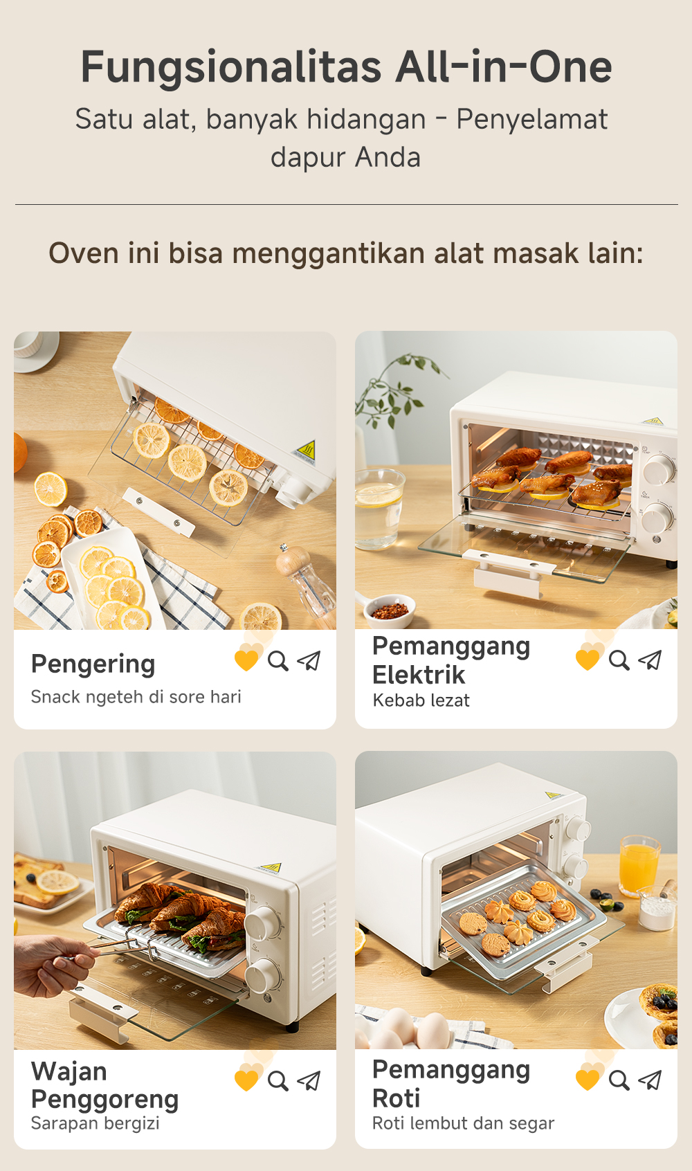 Jual Simplus Oven Elektrik 400W Kapasitas 10L Multifungsi Pemanasan ...