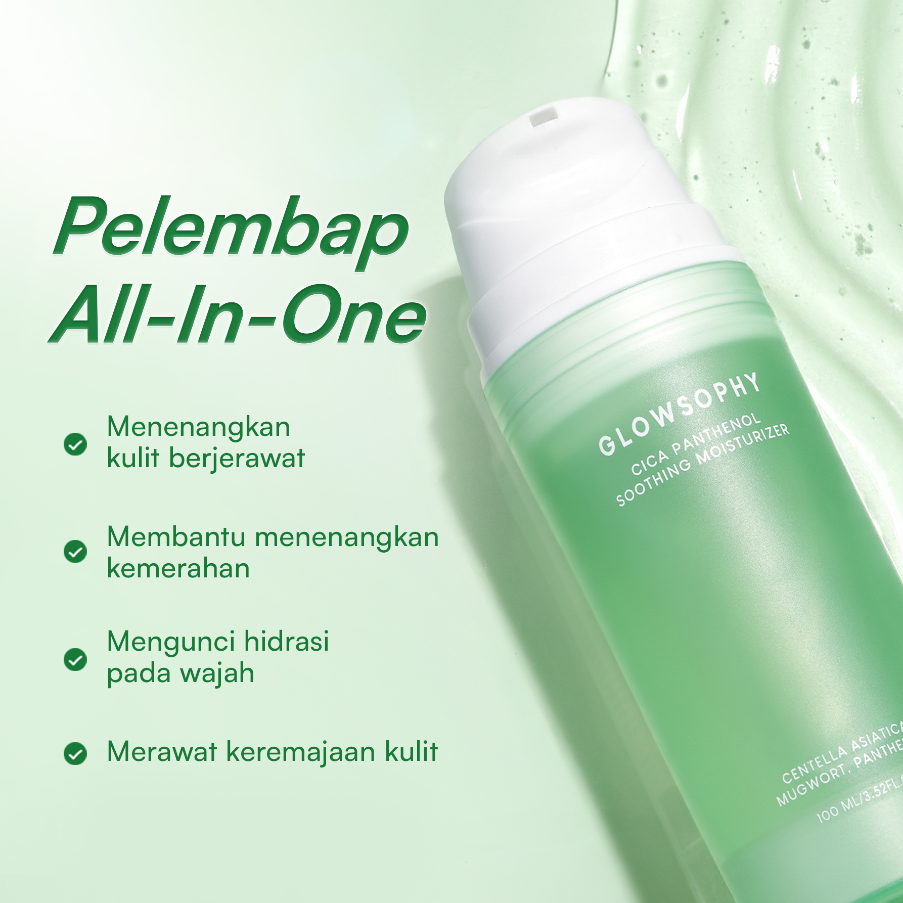 Jual [3PCS FREE RETINOL] Glowsophy CICA Panthenol Soothing Moisturizer ...
