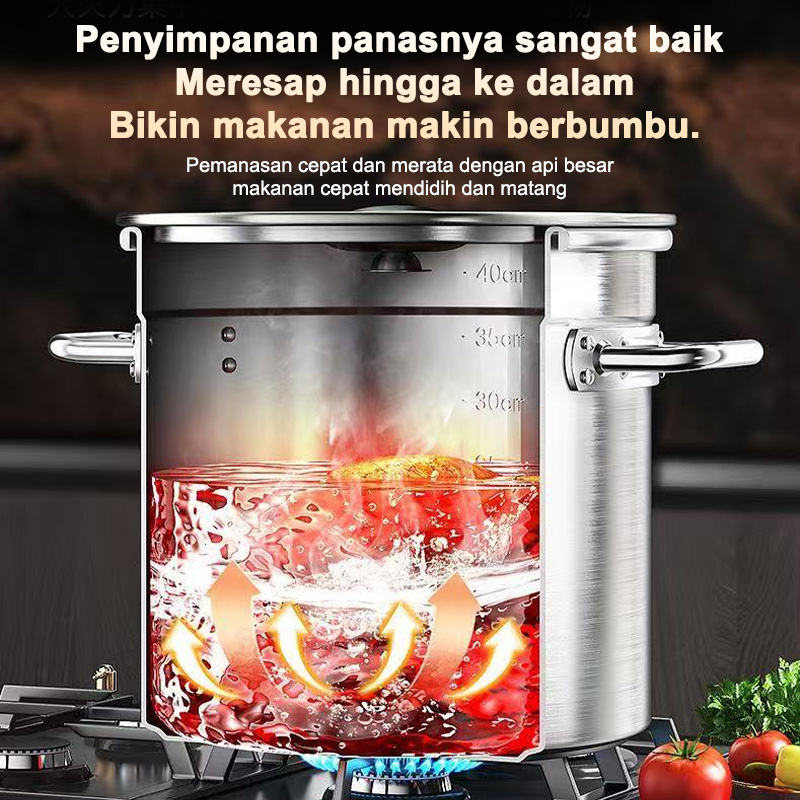 Jual Panci Besar Stainless Steel 304 - Kapasitas 12L/21L/34L/50L, Tebal ...