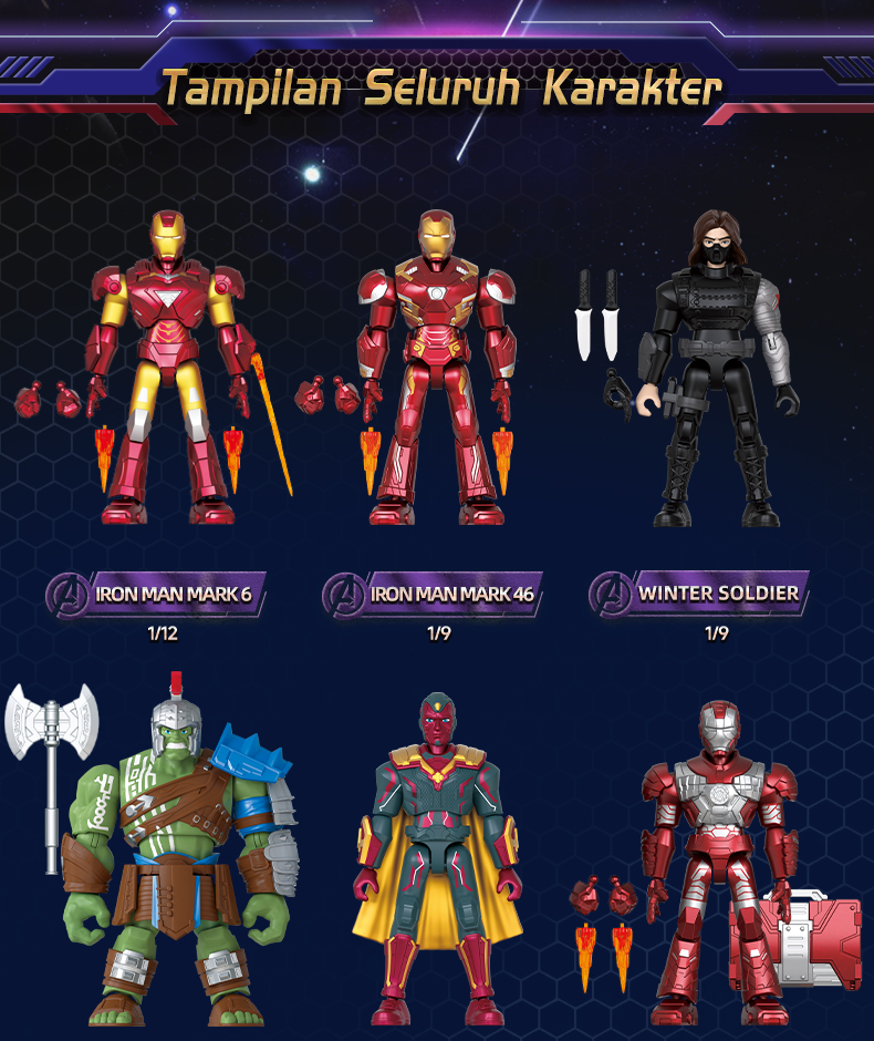 Jual BLOKEES Marvel Blind Box Infinity Saga Toys Mainan Galaxy Version ...