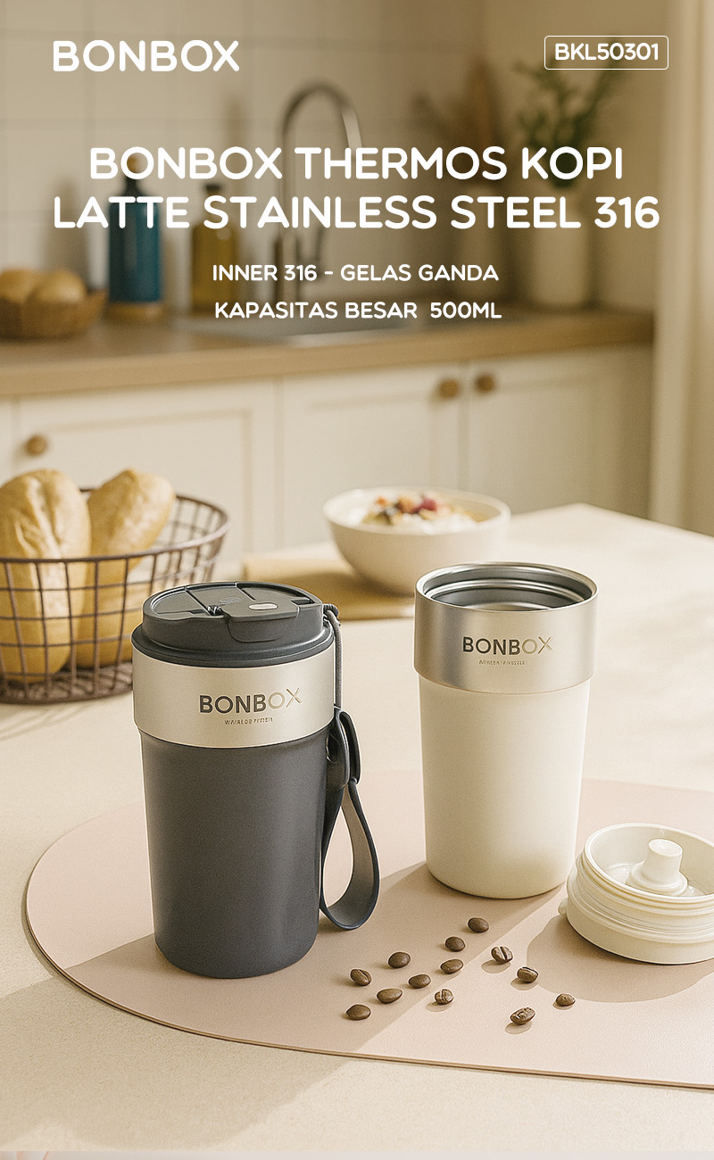 Jual BONBOX Tumbler Botol Minum Premium 550ml - Stainless Steel 316 ...
