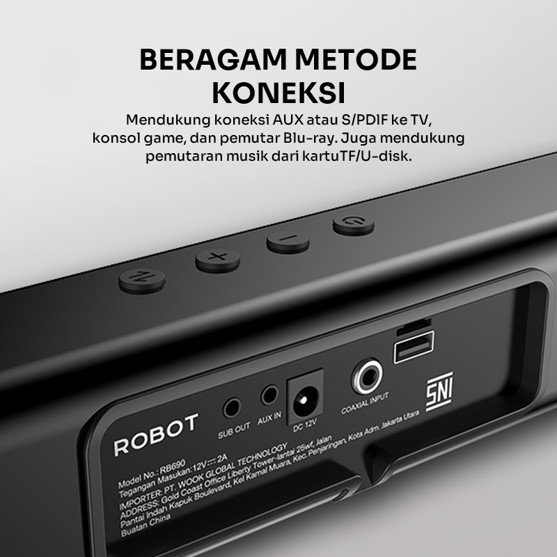 Jual ROBOT Speaker Soundbar Home Theater 30W Bluetooth 5.4 Speaker TV ...