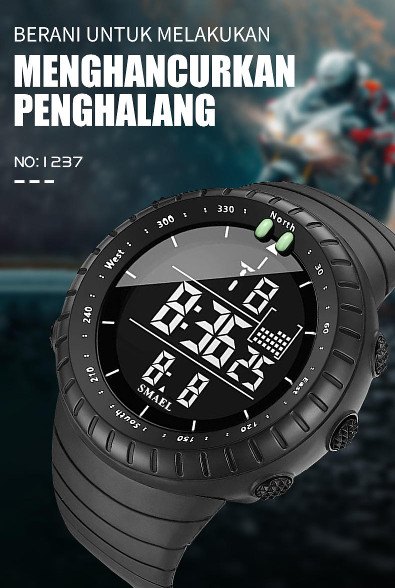 Jual SMAEL 1237 Original Jam Tangan SPORT Analog Digital Pria Wanita Tahan Air 50 Meter | Shopee ...