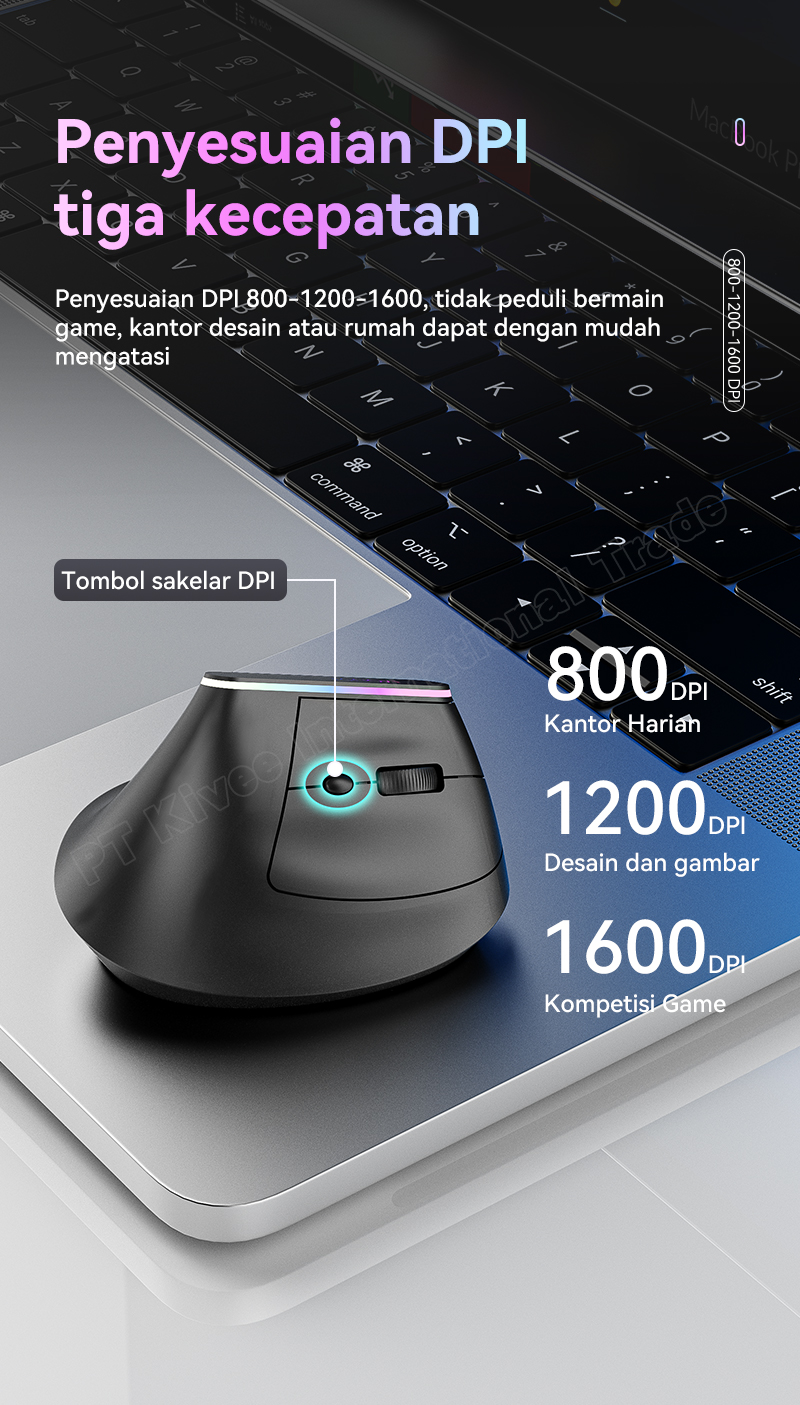 Jual (HOT)BASIKE Mouse Wireless Bluetooth 2.4Ghz Ganda Mice Gaming RGB ...