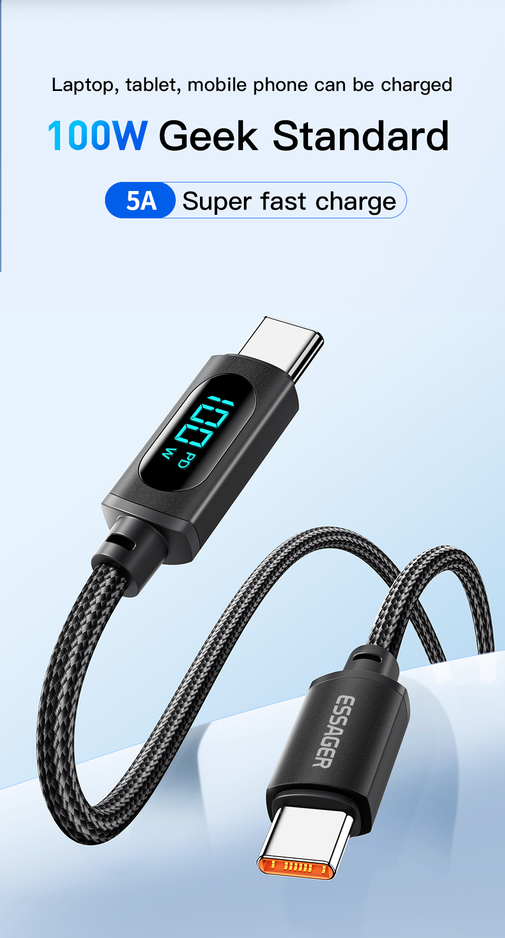 Jual Essager 100W/29W USB C Ke Tipe C Ke IP Kabel Pengisian Cepat ...
