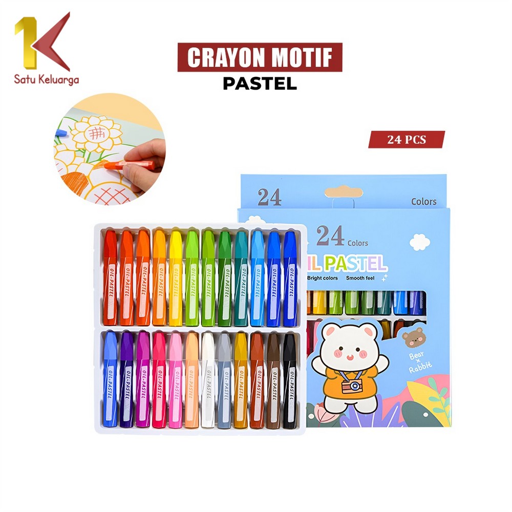 Jual EC Satu Keluarga Crayon Oil Pastel Isi 24 Warna A99 Set Krayon ...