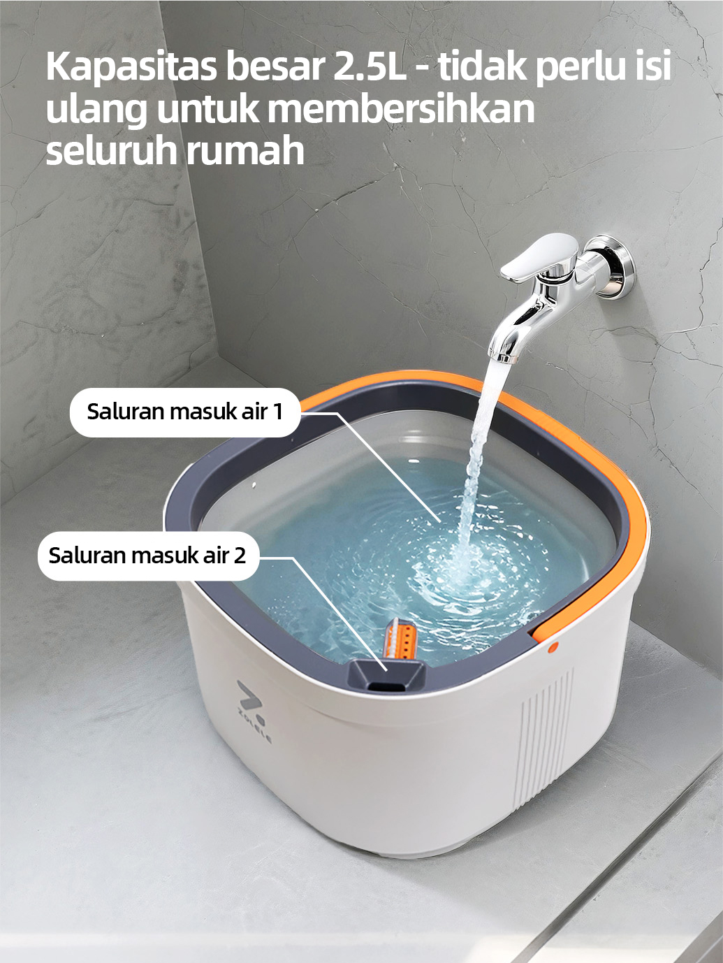 Jual ZOLELE M22 Alat Pel Yang Bisa Muter Self Wash Spin Mop Flat Mop ...