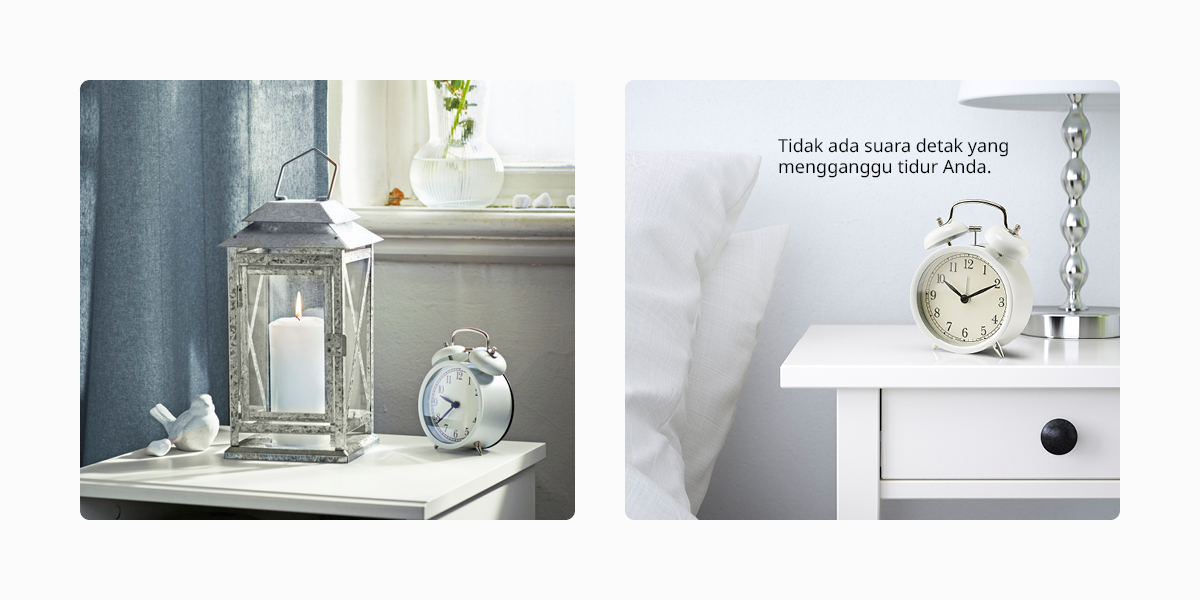 Jual IKEA DEKAD Jam Alarm dengan Desain Bersih dan Klasik Putih ...