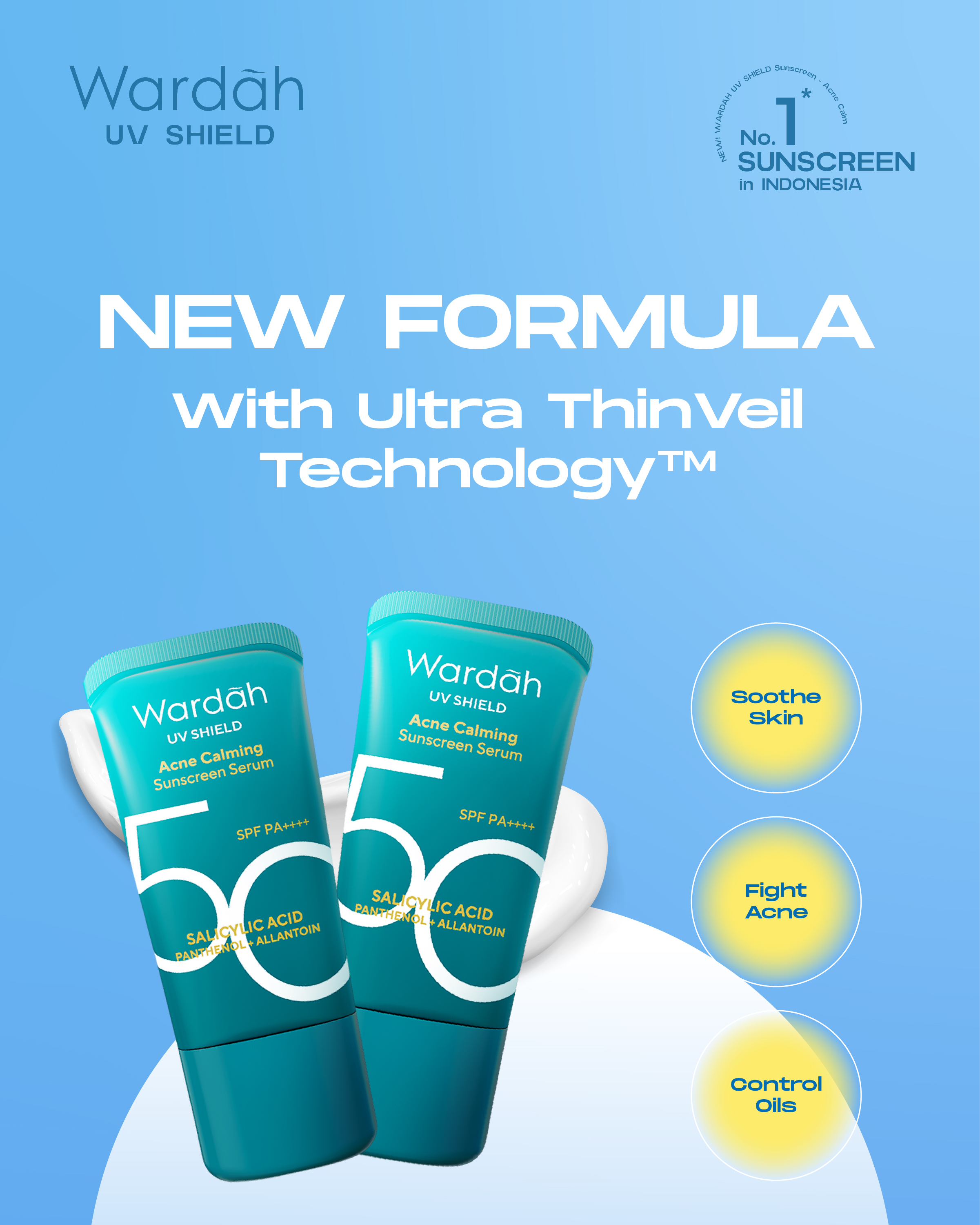 Jual NEW PACKAGING! Wardah UV Shield Acne Calming Sunscreen Moisturizer ...