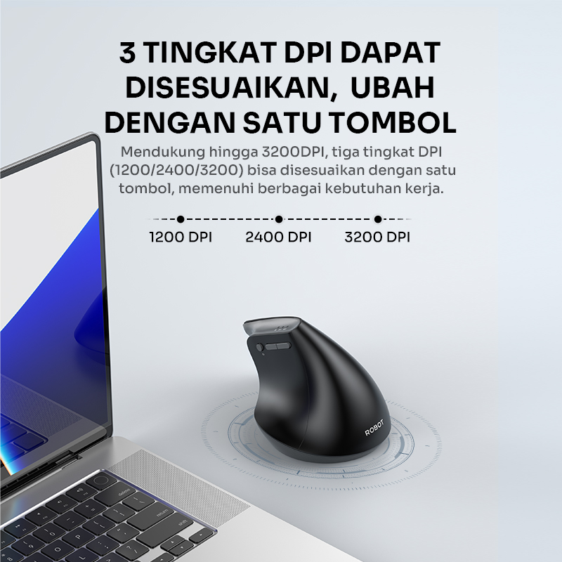 Jual ROBOT Guru Master 2 Mouse Wireless Vertikal Ergonomis Bluetooth ...