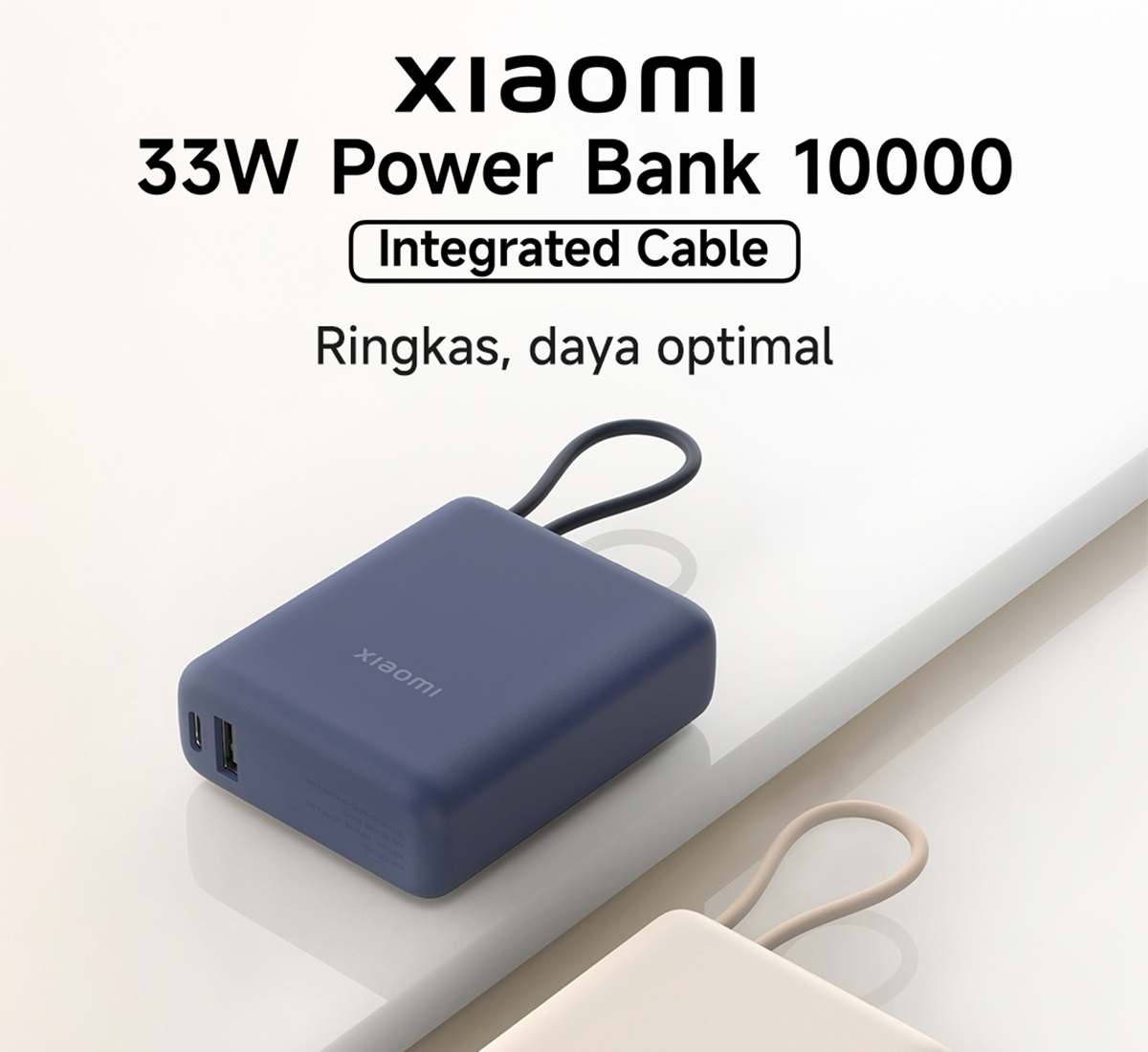 Jual Xiaomi 33W Power Bank 10000 (Integrated Cable) | Kabel daya ...