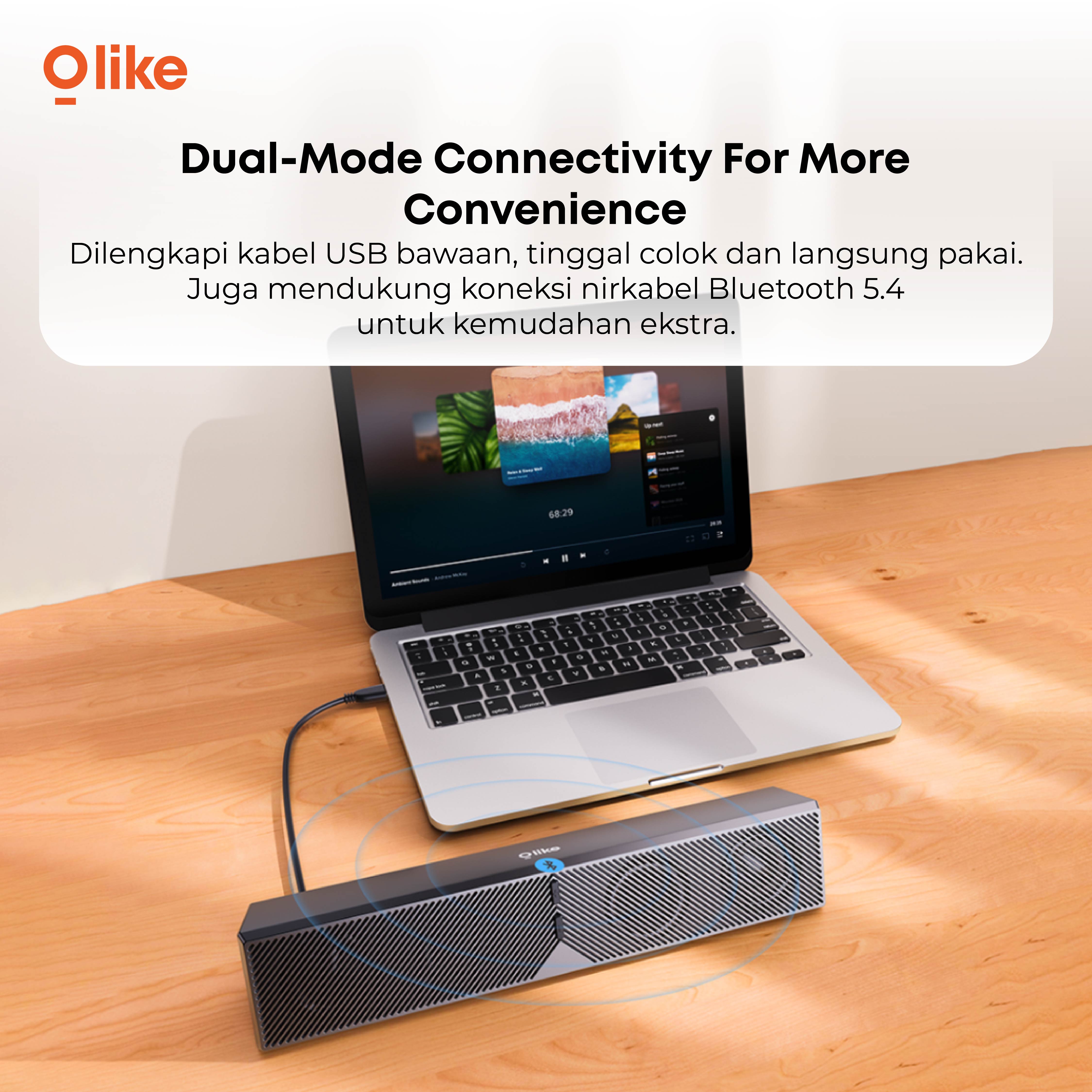 Jual Olike Speaker SC08 Soundbar Koneksi USB Super Bass Double Speaker ...