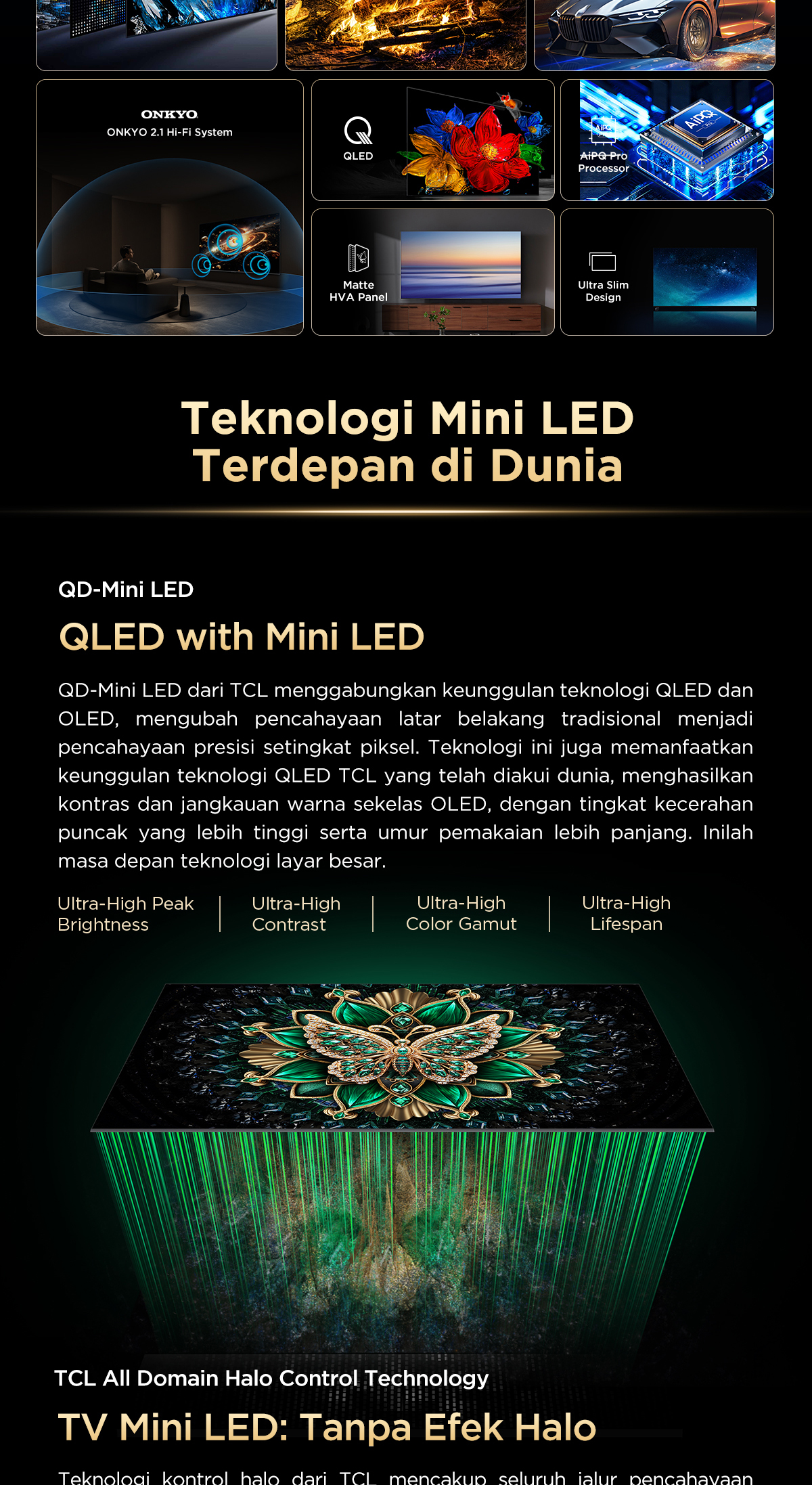 Jual TCL 55 Inch QD-Mini LED TV C6K - Halo Terminator - Onkyo 2.1 ...