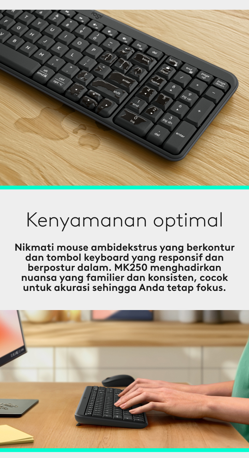 Jual Logitech MK250 Combo Mouse dan Keyboard Nirkabel Bluetooth ...